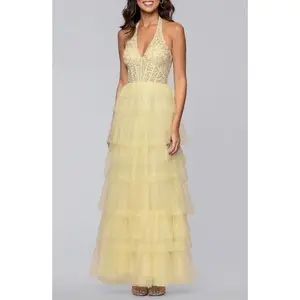BLONDIE NITES Tiered Mesh Gown