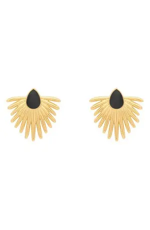 ST. MORAN Onyx Deco Drop Earrings - Black