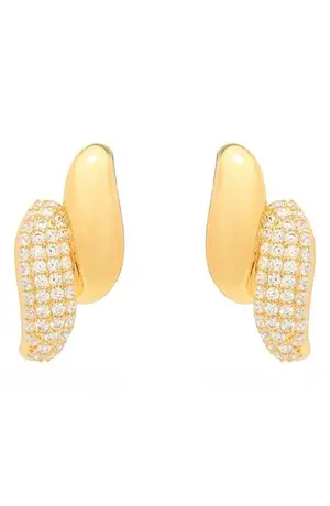 ST. MORAN Cubic Zirconia Pavé Drop Earrings - Gold