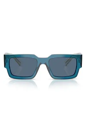 Prada 55mm Rectangular Sunglasses - Blue/dark Blue