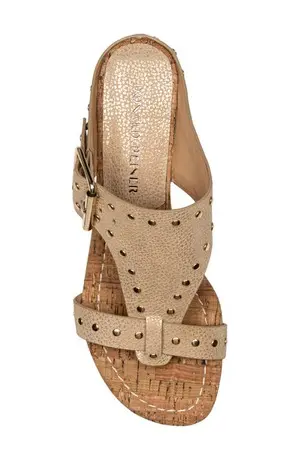 DONALD PLINER Buckle Wedge Sandal - Platinum