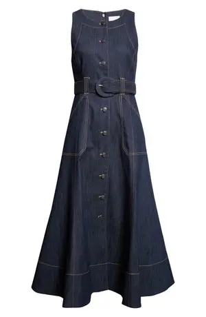 Cinq À Sept Cezanne Denim Midi Dress