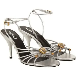 Versace Opera Bow Strappy Sandals - Silverersace Gold