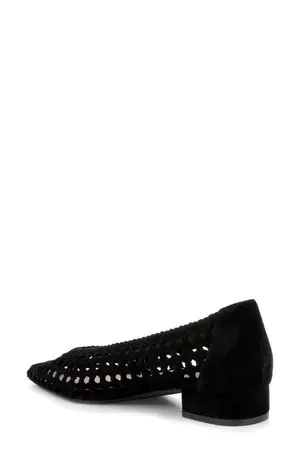 L'Agence Alsace Woven Snip-toe Pumps - Black Suede