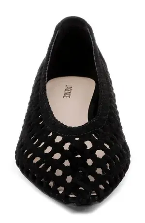 L'Agence Alsace Woven Snip-toe Pumps - Black Suede