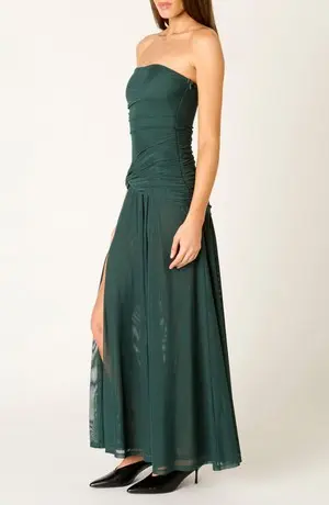 NIA Abbott Kinney Strapless Maxi Dress - Hunter