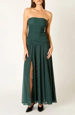 NIA Abbott Kinney Strapless Maxi Dress - Hunter