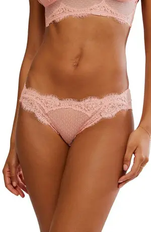 Free People Fiona Sheer Lace Bikini - Flamingo Flamenco