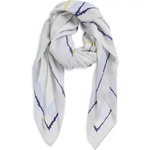 Rag & Bone Astra Scribble Wool Scarf - Blue Multi