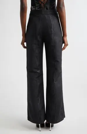KIM SHUI Colton Moiré Tie Leg Flare Pants
