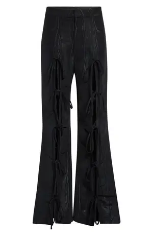 KIM SHUI Colton Moiré Tie Leg Flare Pants