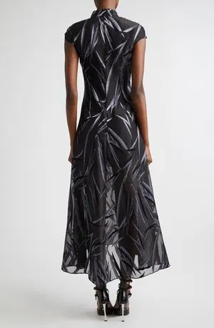 KIM SHUI Chiffon Plunge Neck Dress
