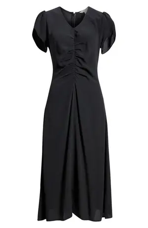 Caslon Ruched Midi Dress - Black