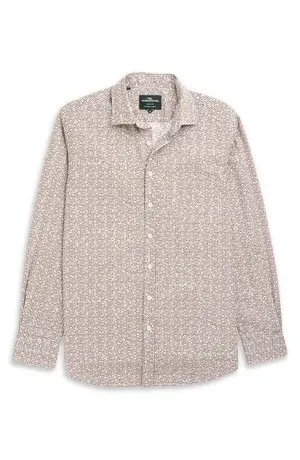 Rodd & Gunn Eastborne Sports Fit Dot Print Cotton Button-up Shirt - Olive