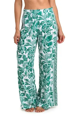 La Blanca Botanical Brocade Wide Leg Cover-up Pants - Jungle