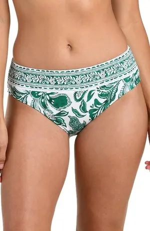 La Blanca Botanical Brocade Bikini Bottom - Jungle