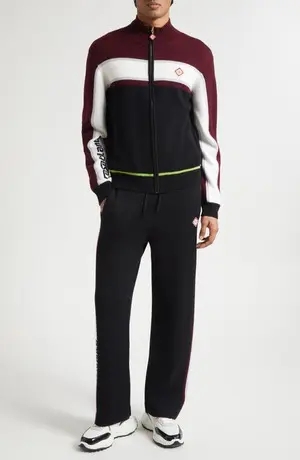 Casablanca Stripe Merino Wool Knit Jacket