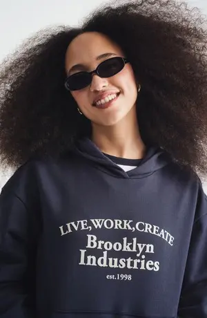 Brooklyn Industries Logo Print Hoodie