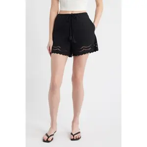 Rails Armanda Cotton Shorts - Black Embroidery