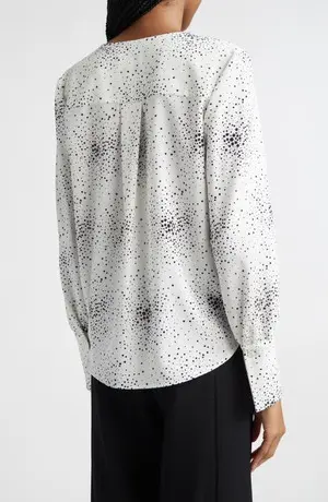 Emporio Armani Paint Splatter Stretch Crepe Top