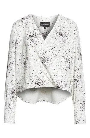 Emporio Armani Paint Splatter Stretch Crepe Top
