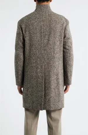 JACK VICTOR Wiktor Herringbone Wool-blend Coat