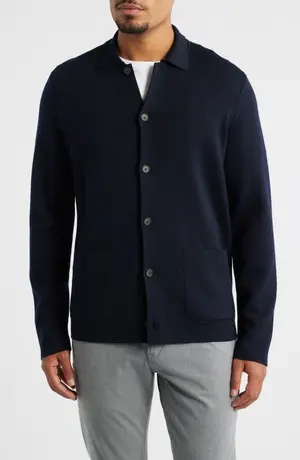 JACK VICTOR Milano Stitch Merino Wool Cardigan