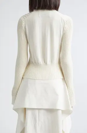 EENK Wool Ribbed Knit Cardigan