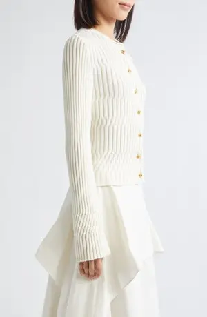 EENK Wool Ribbed Knit Cardigan