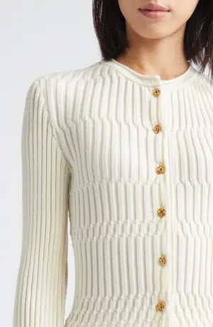 EENK Wool Ribbed Knit Cardigan