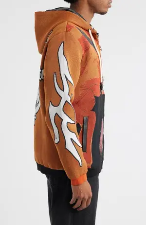 VERYRARE Printed Drawstring Hood Jacket