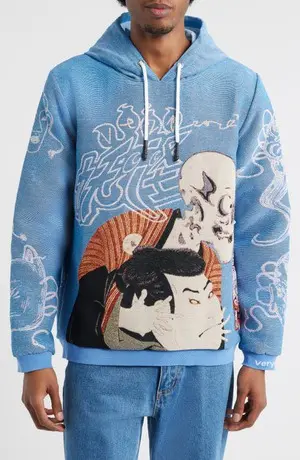 VERYRARE Yokai Kabuki Jacquard Hoodie - Blue
