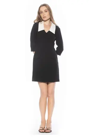 ALEXIA ADMOR Isolde Colorblock Collared Dress