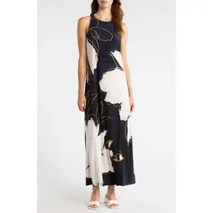 Tommy Bahama Jasmina Gilded Petal Sleeveless Maxi Dress - Coastline