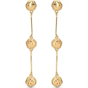 Ettika Molten Spheres Linear Drop Earrings - Gold