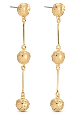 Ettika Molten Spheres Linear Drop Earrings