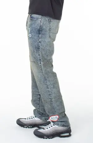VON DUTCH Acid Wash Straight Leg Jean