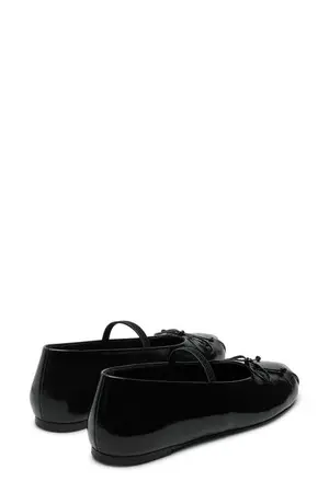 STUART WEITZMAN Prima Bow Mary Jane Flat - Black/black