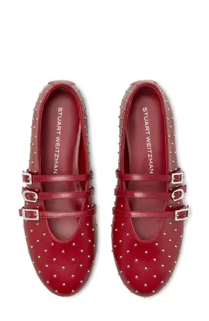 STUART WEITZMAN Studded Mary Jane Ballet Flats - Chile