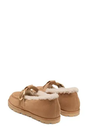 STUART WEITZMAN Dakota Genuine Shearling Mary Jane Flat