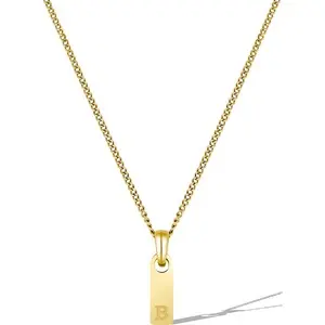 VINCERO Initial Pendant Chain Necklace - Gold - B