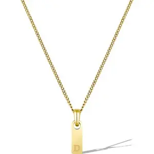 VINCERO Initial Pendant Chain Necklace - Gold - D