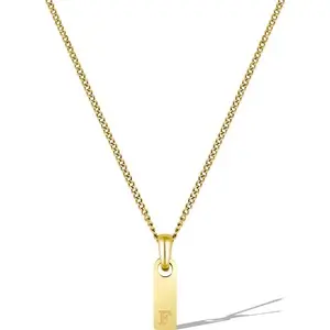 VINCERO Initial Pendant Chain Necklace - Gold - F