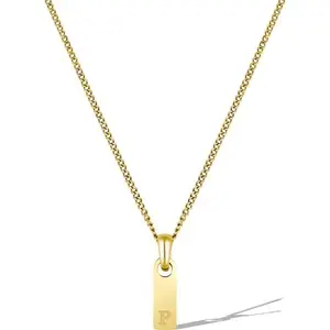 VINCERO Initial Pendant Chain Necklace - Gold - P