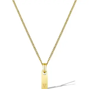 VINCERO Initial Pendant Chain Necklace - Gold - V