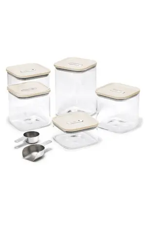 CARAWAY Set Of 5 Airtight Storage Containers - Cream