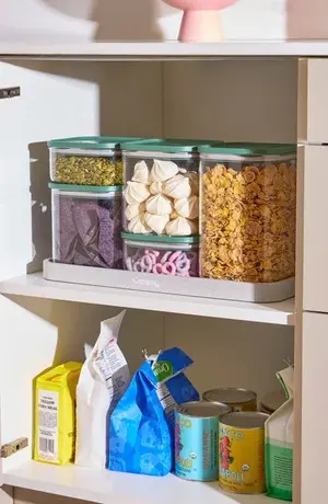 CARAWAY Set Of 5 Airtight Storage Containers - Cream