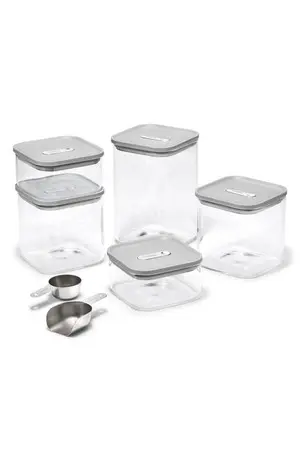 CARAWAY Set Of 5 Airtight Storage Containers - Gray