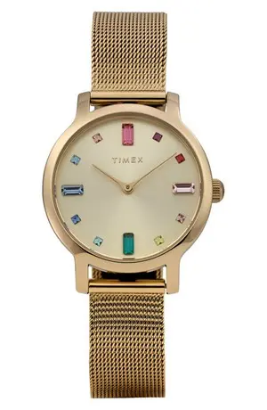 Timex® Transcend™ Mesh Strap Watch - Goldone