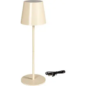 STORIED HOME Metal Led Rechargeable Table Lamp With Touch Sensor - Cream